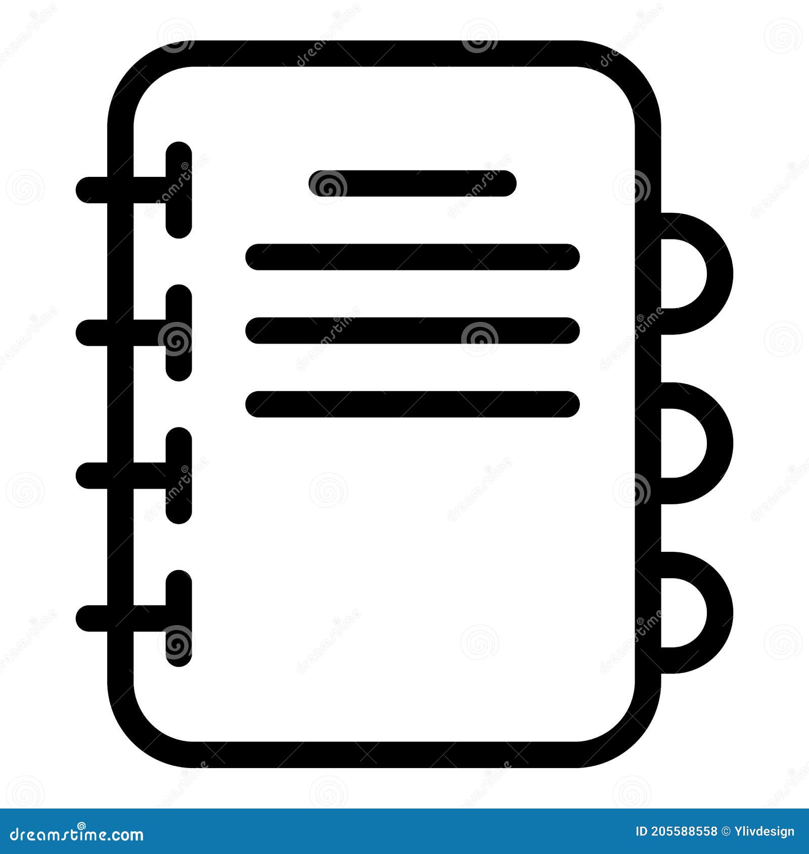 Paper Notebook Icon, Outline Style Stock Vector - Illustration of ...