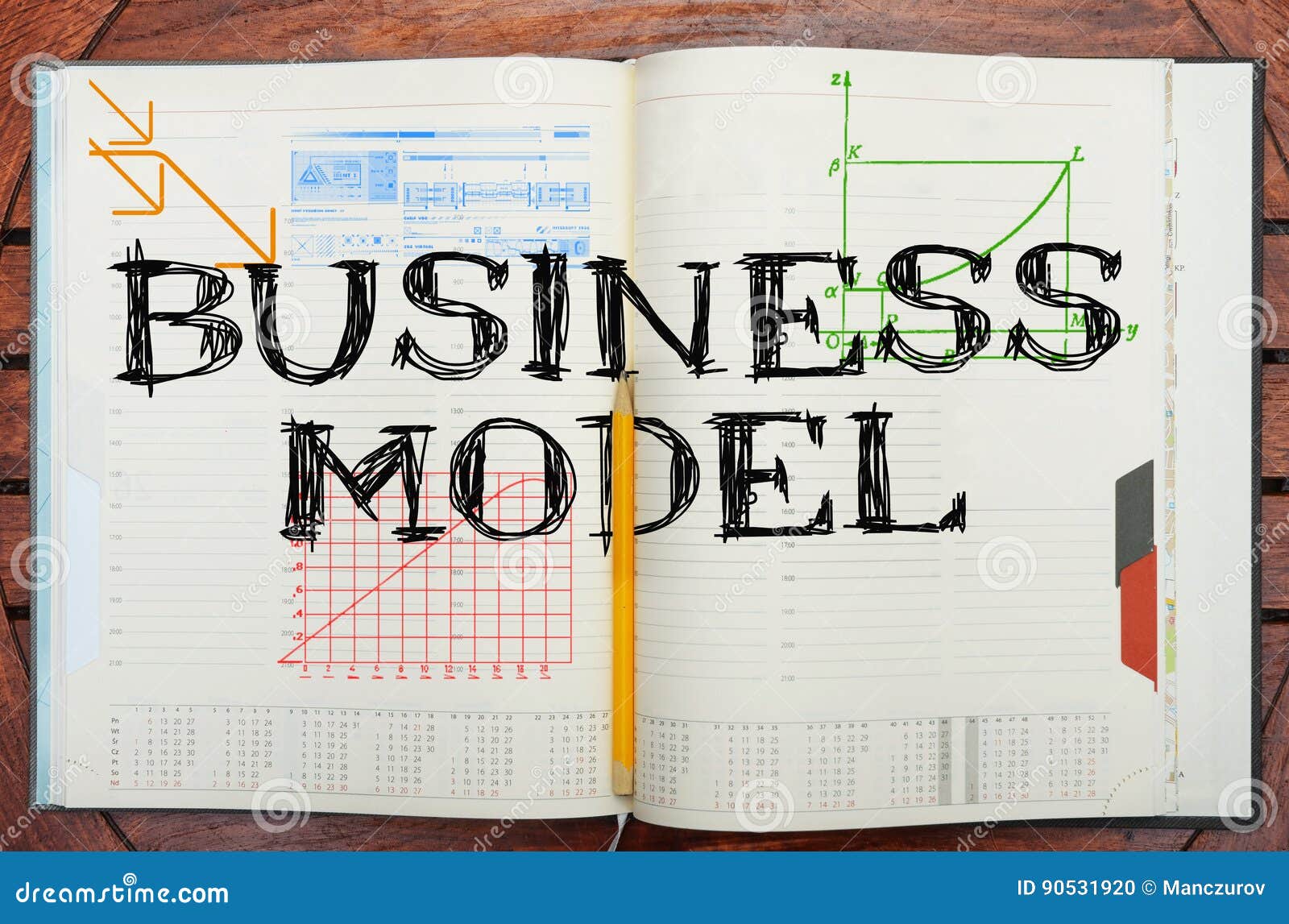 Paper Notebook with Inscription Business Model , Business Concept Stock ...