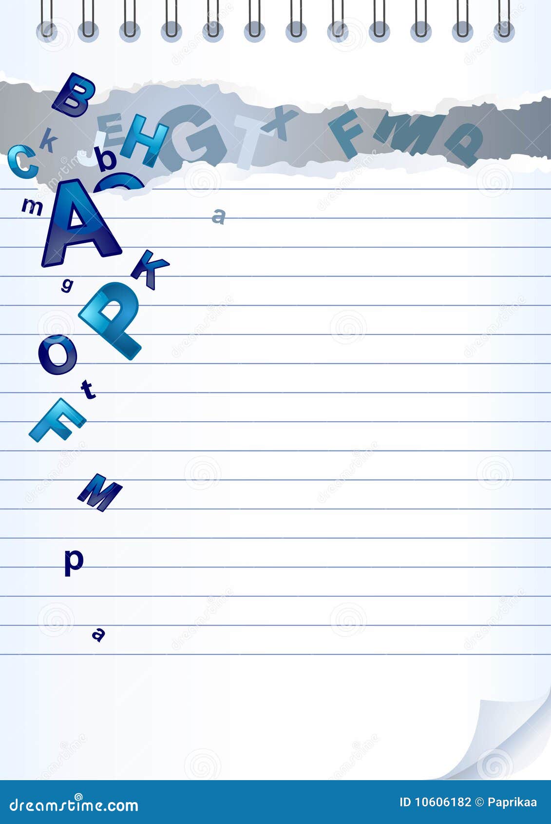 Paper Notebook with Letters Stock Vector - Illustration of blank ...