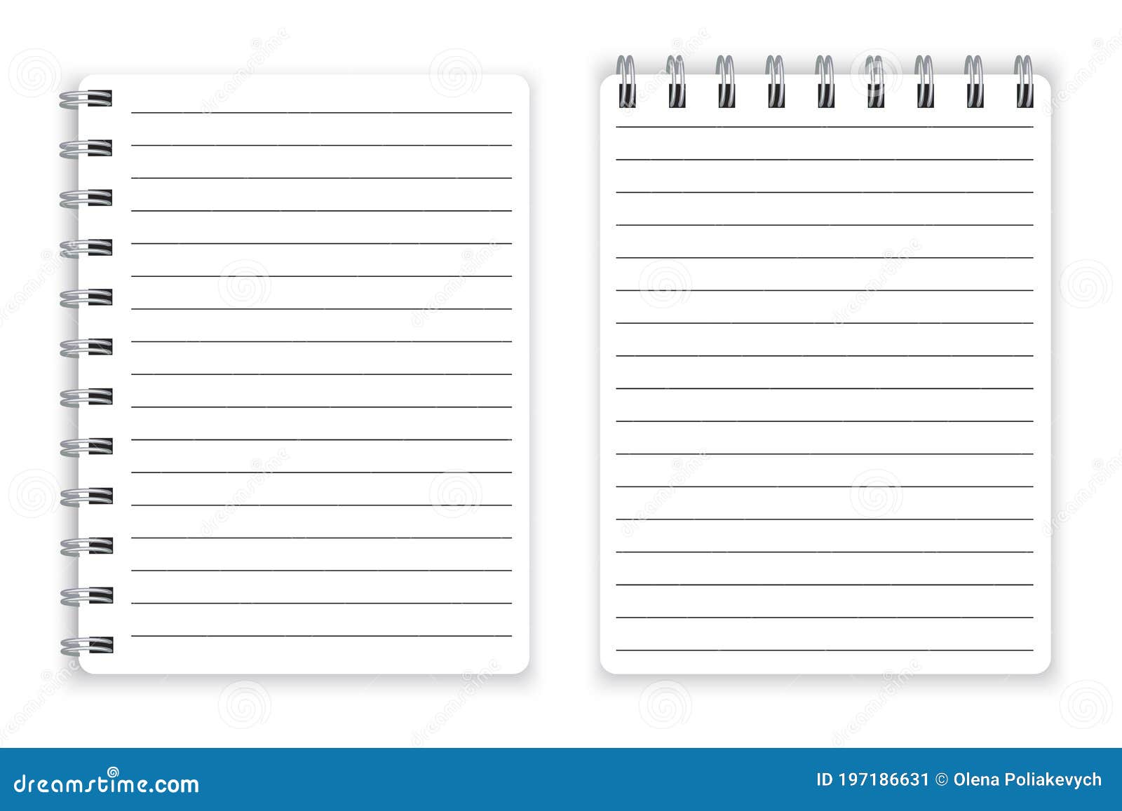 Paper Notebook. Notebook for Notes. Pad with a Spiral. Paper Sheet with ...