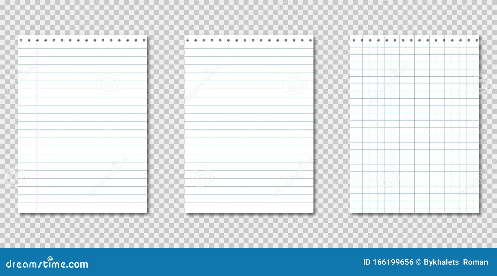 Paper Notebook. Realistic Template with Paper Notebook on Transparent ...