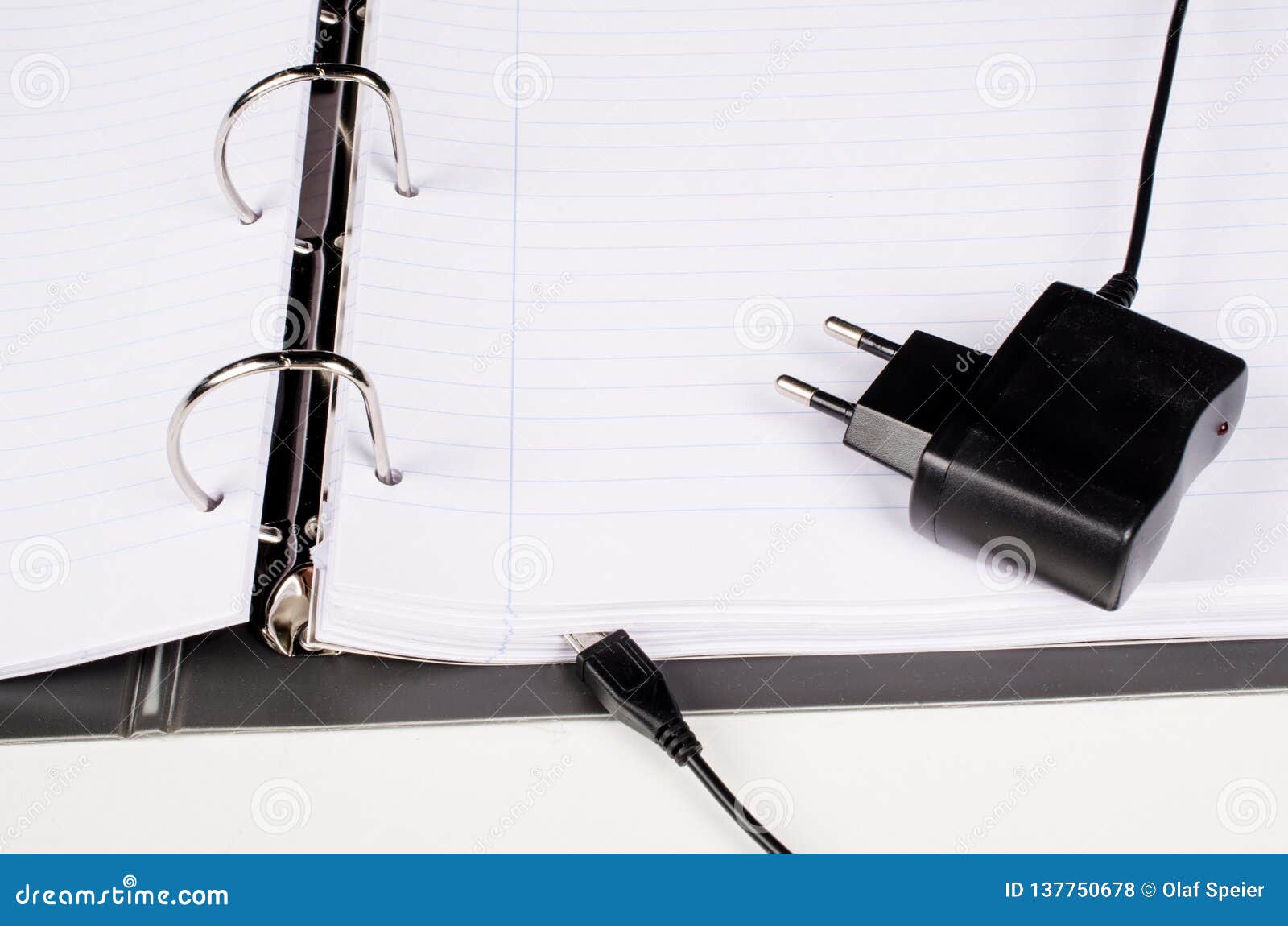 Paper Notebook with Usb Charger Stock Photo - Image of stationery ...