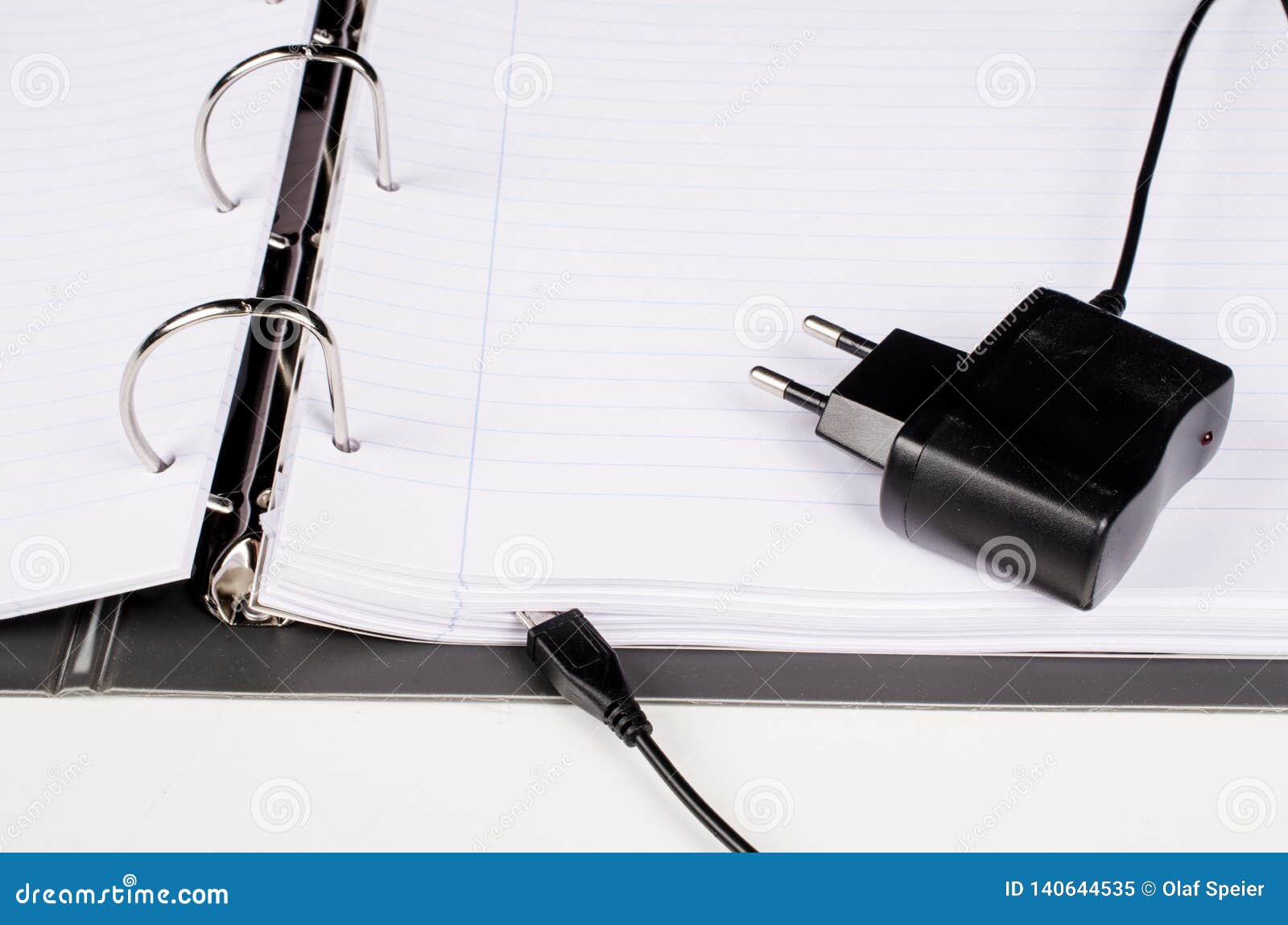 Paper Notebook with Usb Charger Stock Image - Image of retro, shot ...