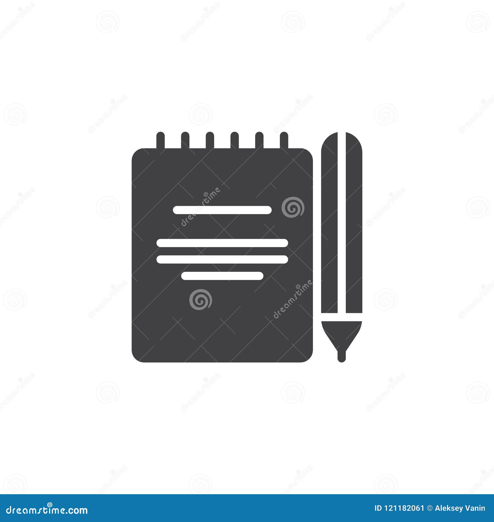 Paper Notepad with Pencil Vector Icon Stock Vector - Illustration of ...