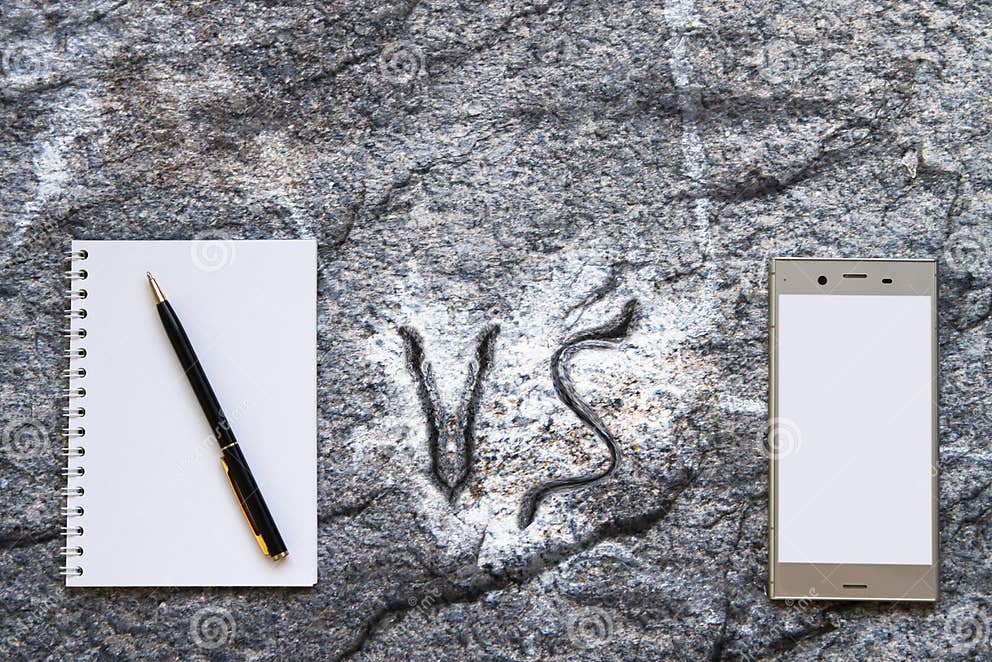 Paper Notepad Vs Digital Notepad Stock Photo - Image of notepad, small ...