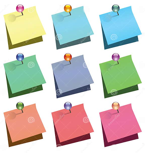 Paper notes stock vector. Illustration of isolated, message - 16423868