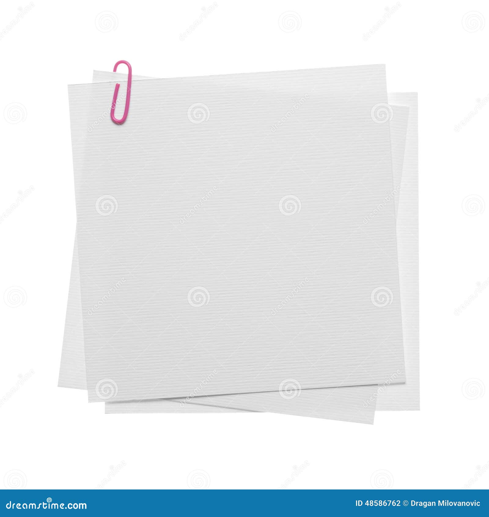 Paper Notes with Clip Isolated on White Stock Photo - Image of sign ...