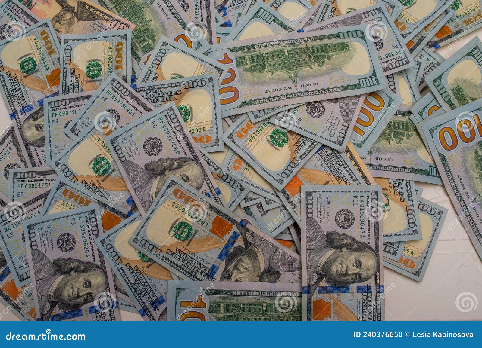 Money and Financial Concept. Paper Notes Dollars on a White Background ...