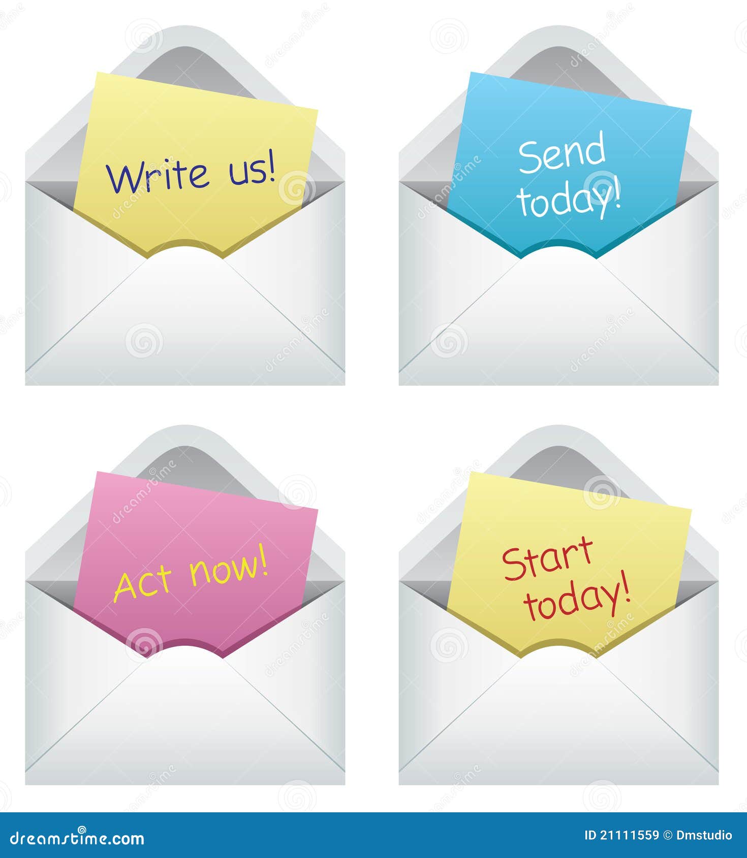 Paper notes in envelopes stock vector. Illustration of design - 21111559