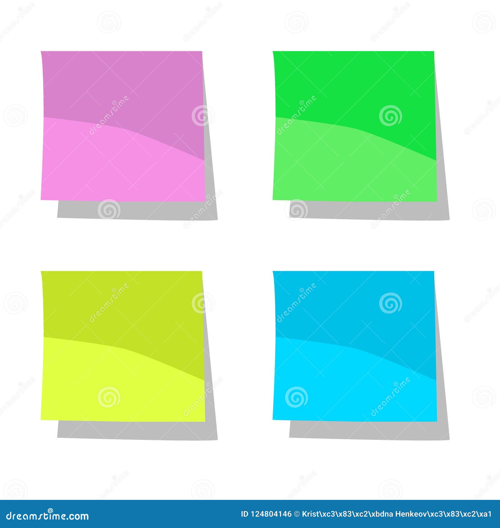 Paper Notes, Labels Post-it Note, Blue, Pink, Yellow and Green Isolated ...