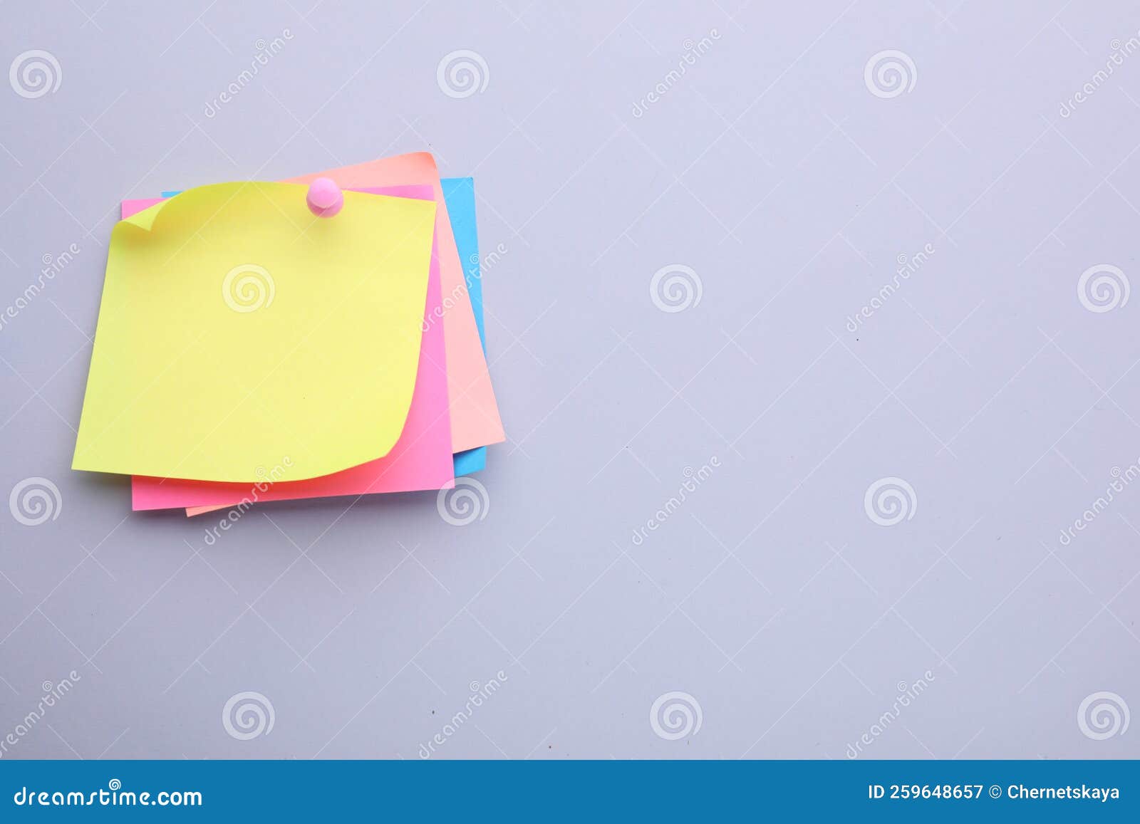 Paper Notes on Light Purple Background, Top View. Space for Text Stock ...