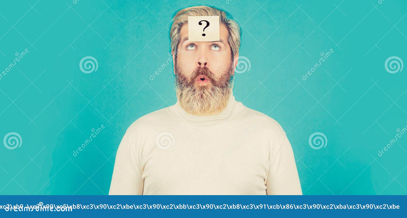 Paper Notes with Question Marks. Beard Man Question Mark in Head ...
