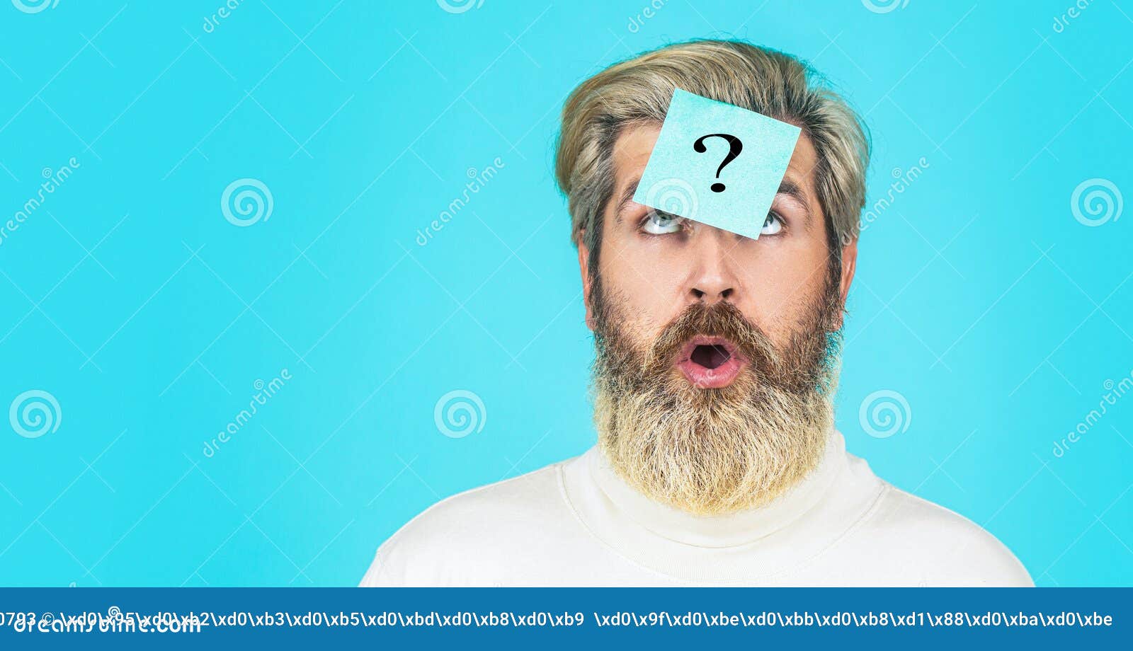Paper Notes with Question Marks. Beard Man Question Mark in Head ...