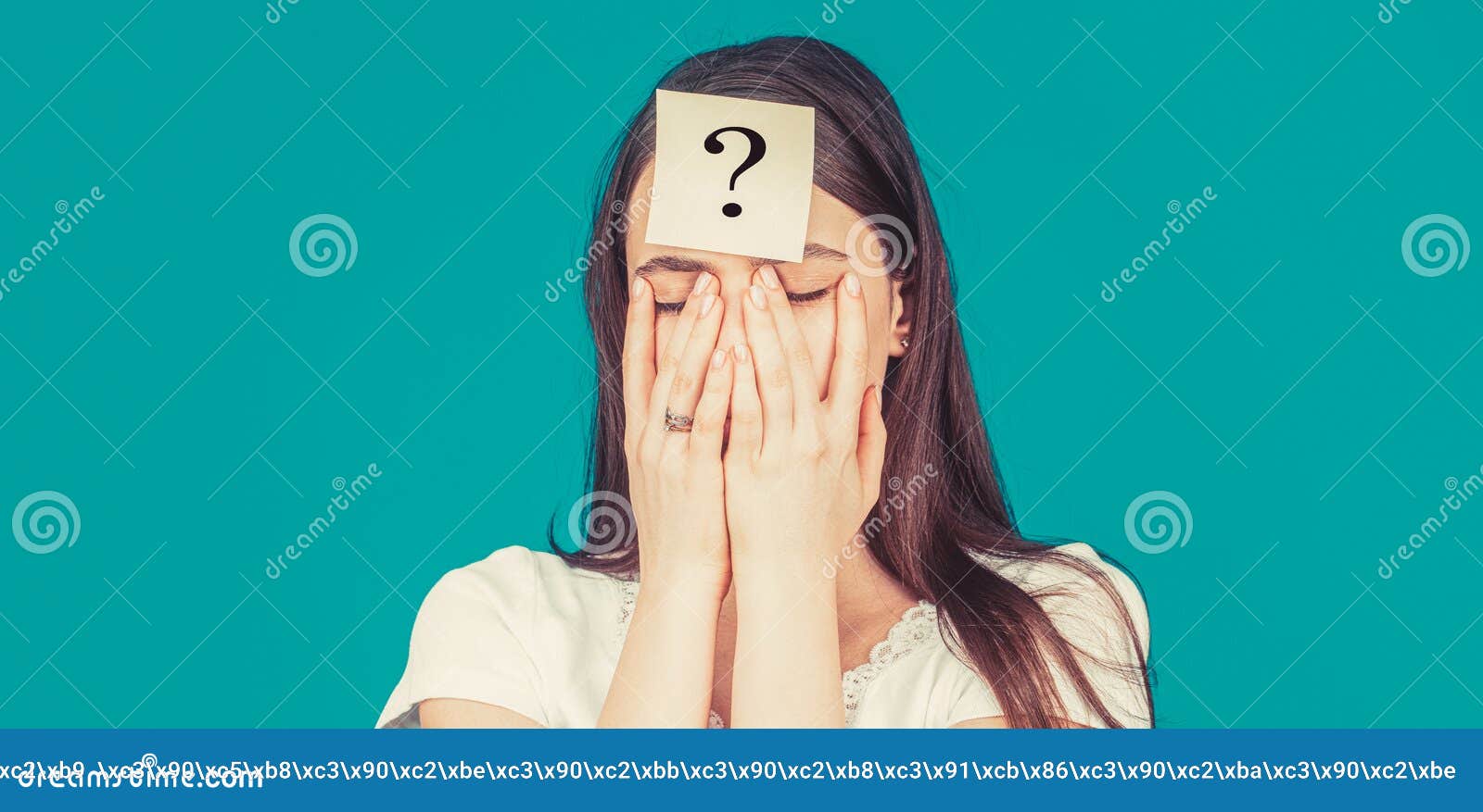 Paper Notes with Question Marks. Doubtful Girl Asking Questions To ...