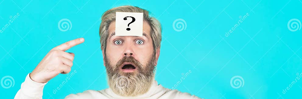 Paper Notes with Question Marks. Thinking Man with Question Mark on ...
