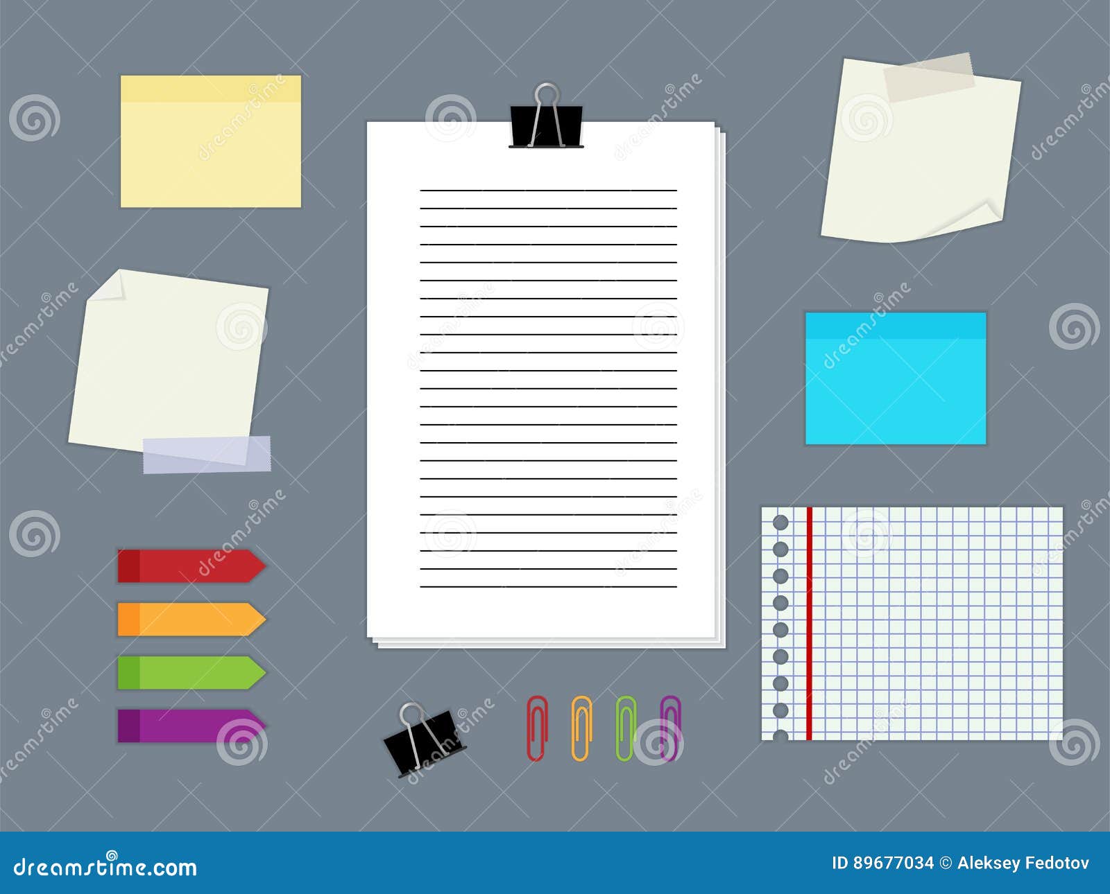 Paper notes stock vector. Illustration of paper, business - 89677034