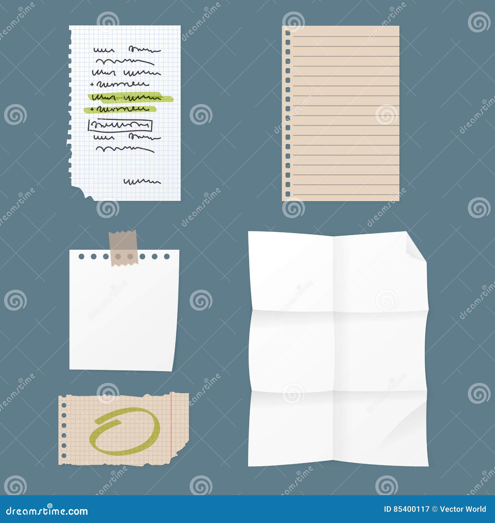Paper Notes Sheet for Message Vector Illustration. Stock Vector ...