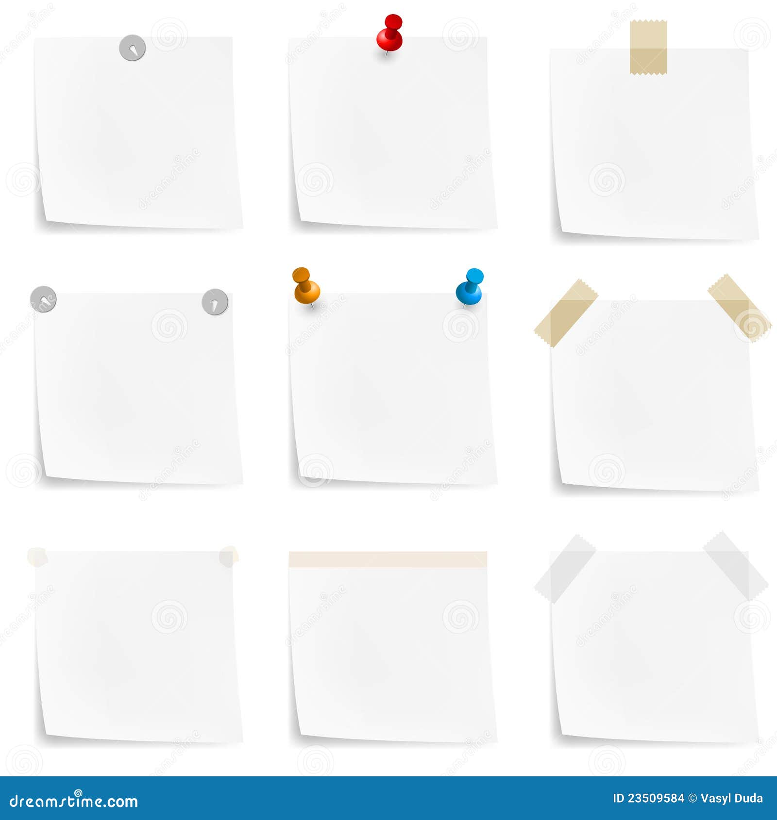 Paper notes and stickers stock vector. Illustration of post - 23509584