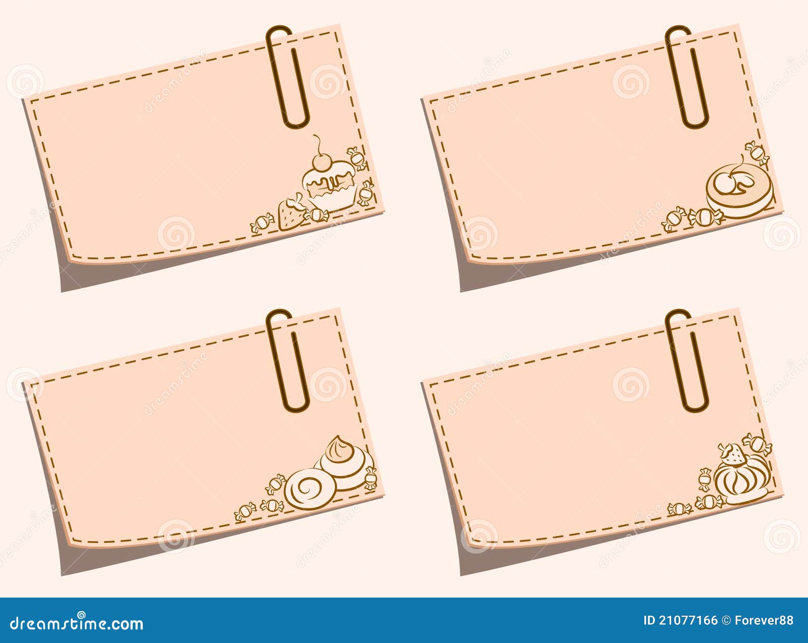 Paper Notes with Sweet Cakes Stock Vector - Illustration of information ...