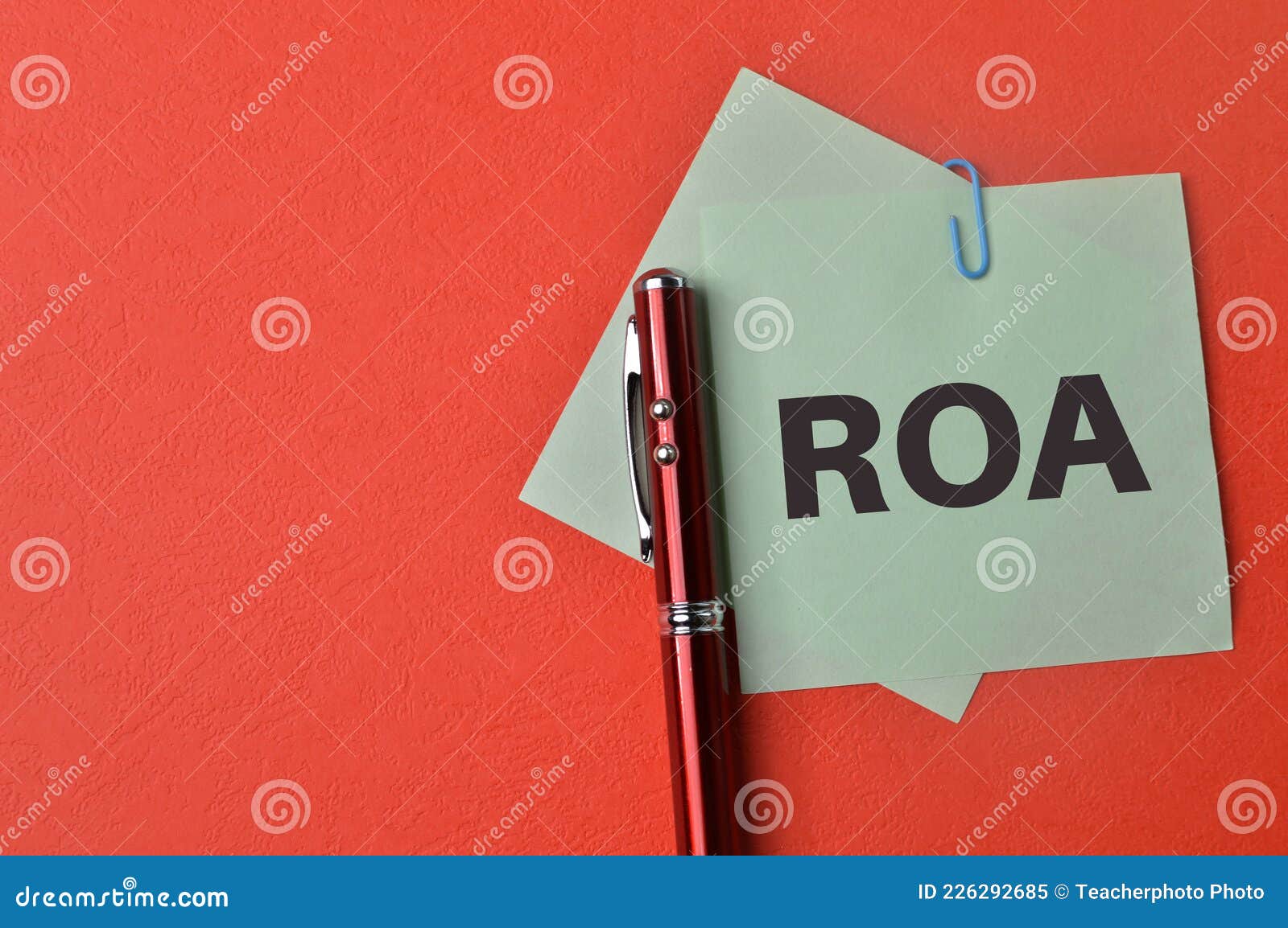 Paper Notes Written with ROA Stands for Return on Assets Stock Image ...