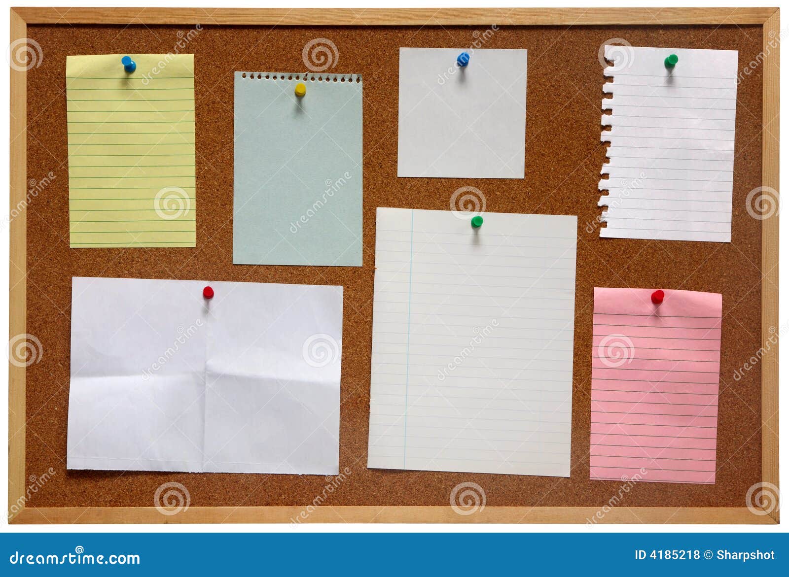 Paper On A Notice Board. Royalty Free Stock Photos - Image: 4185218