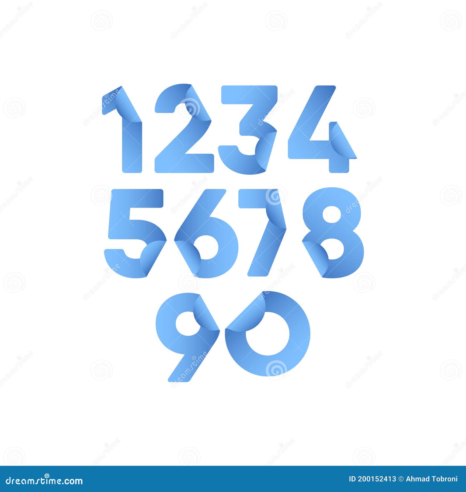 Paper Number Set Vector Template Design Illustration Stock Vector ...