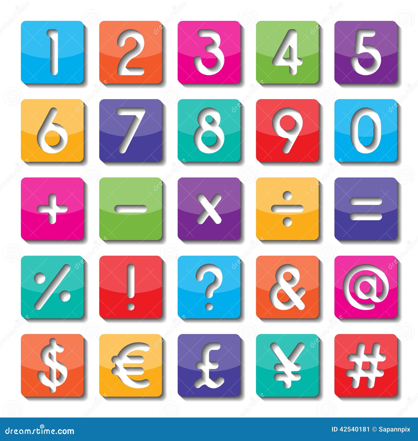 Paper number and symbol stock vector. Illustration of flat - 42540181