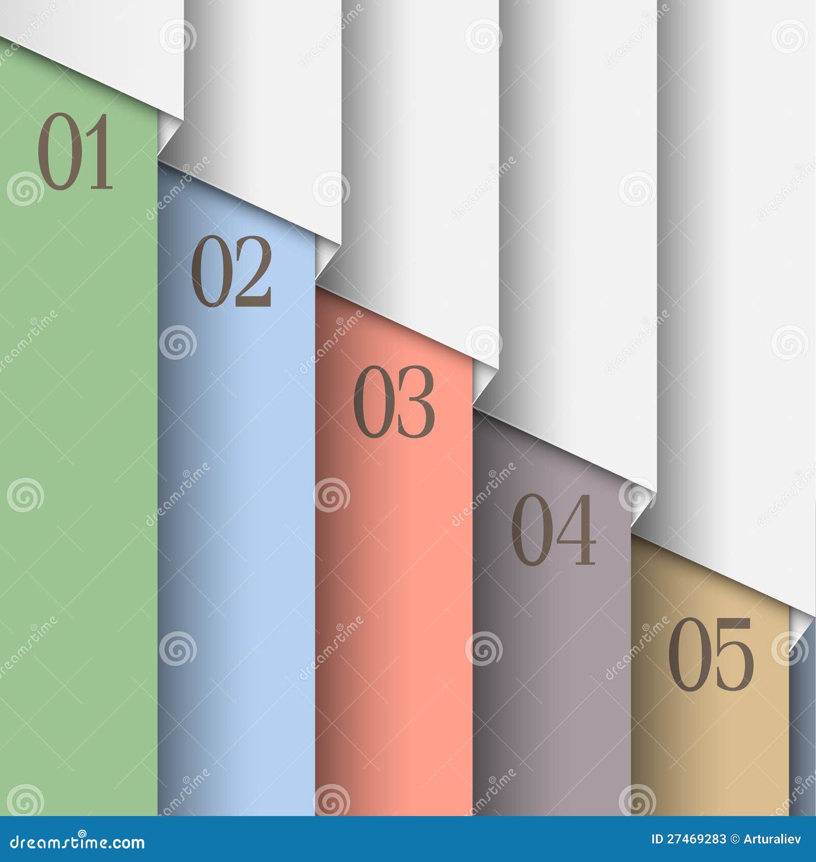 Paper Numbered Banners in Pastel Colors Stock Vector - Illustration of ...