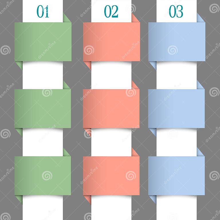 Paper Numbered Banners in Pastel Colors Stock Vector - Illustration of ...