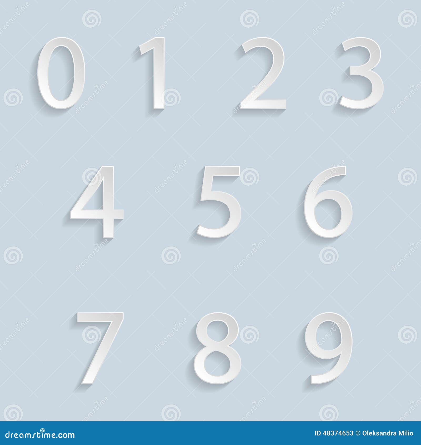 Paper numbers stock vector. Illustration of number, vector - 48374653