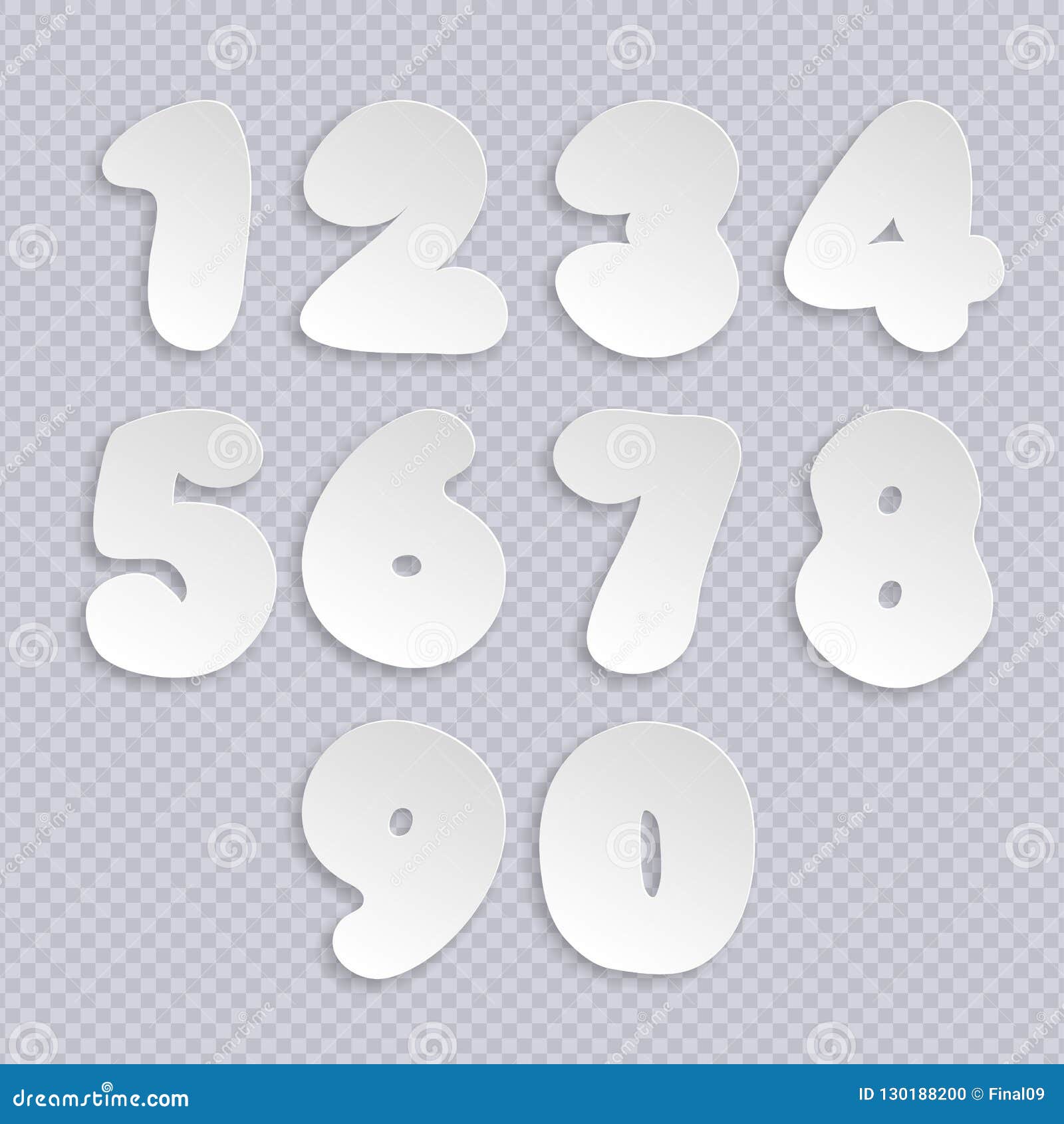 Paper Cut Numbers Cartoon Vector | CartoonDealer.com #39866383