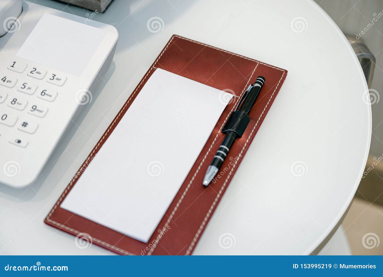 Paper Order with Pen on Pad with Telephone Stock Image - Image of ...