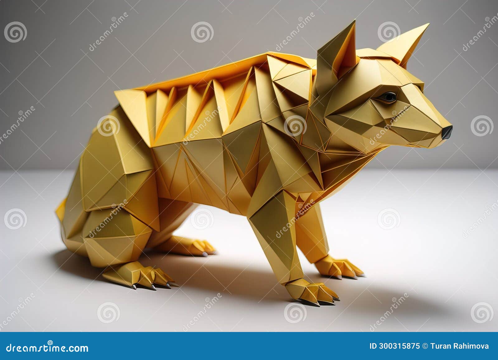 Paper Origami Animal Isolated on Solid Color Background. Ai Generative ...