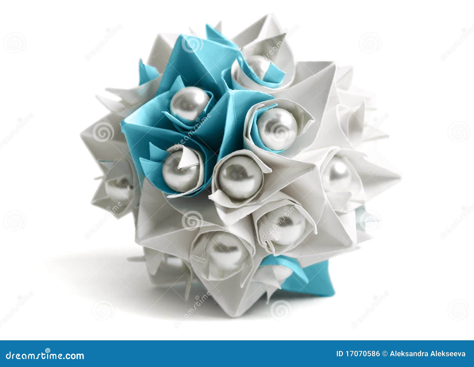 Paper Origami Ball with Pearl, Decor Element Stock Photo - Image of ...