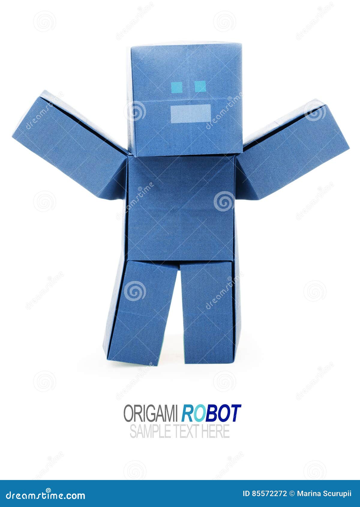 Paper origami robot stock photo. Image of artificial - 85572272