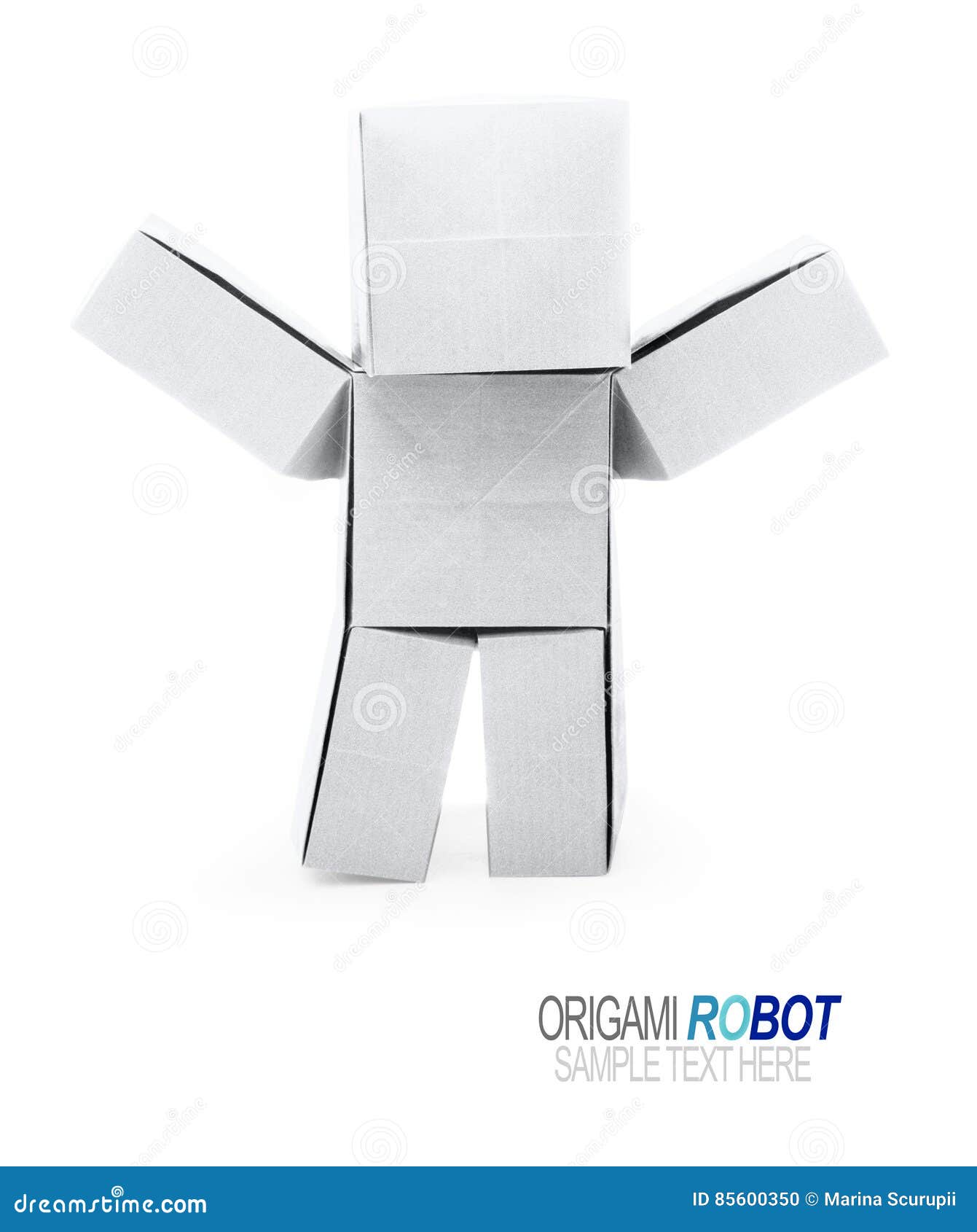 Paper origami robot stock photo. Image of tehnology, concept - 85600350
