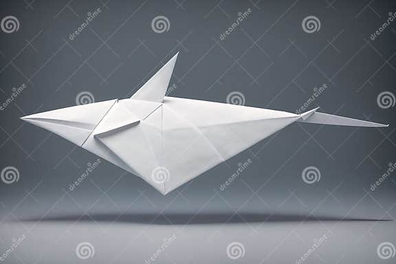 A paper origami shark. stock photo. Image of long, folding - 313747962