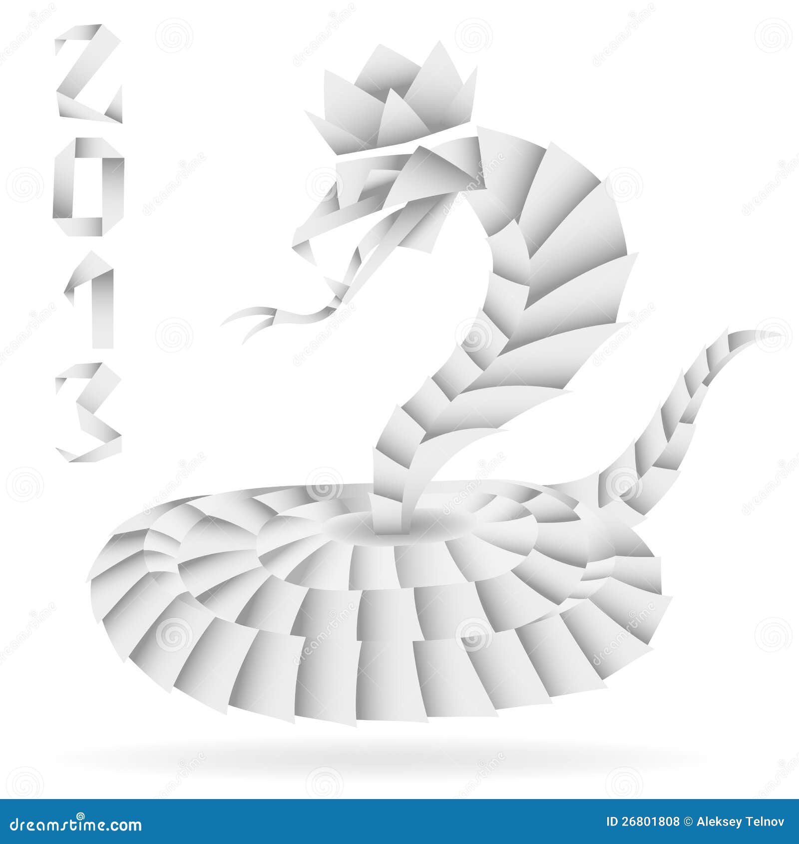 Paper Origami Snake with 2013 Year Stock Vector - Illustration of ...