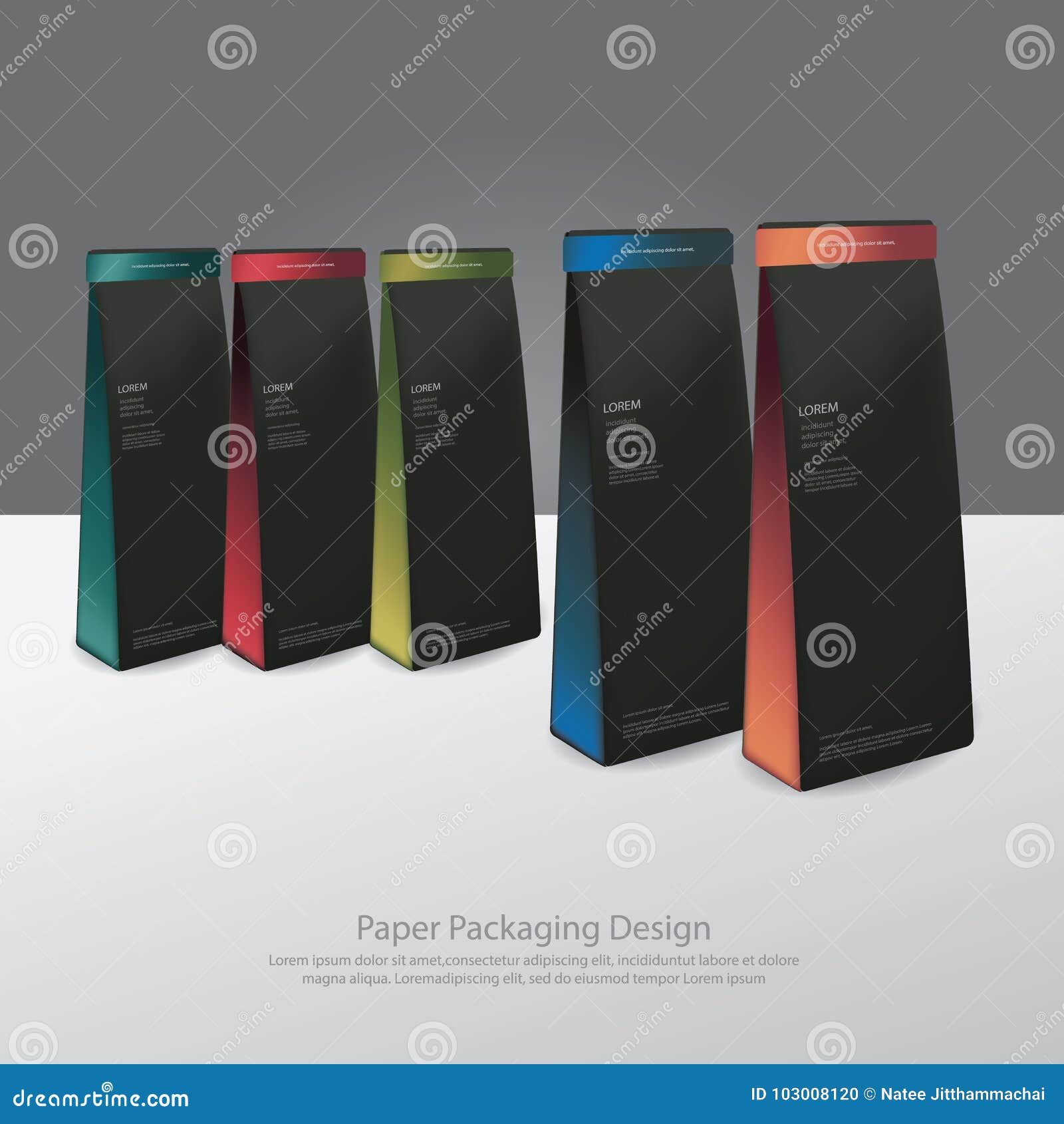 Paper Package Design Mock Up Template Stock Vector - Illustration of ...