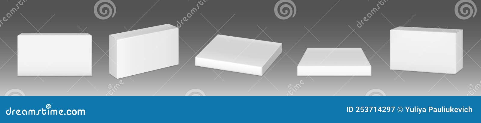 Paper Package Mockup, Carton Rectangular Pill Box Stock Vector ...