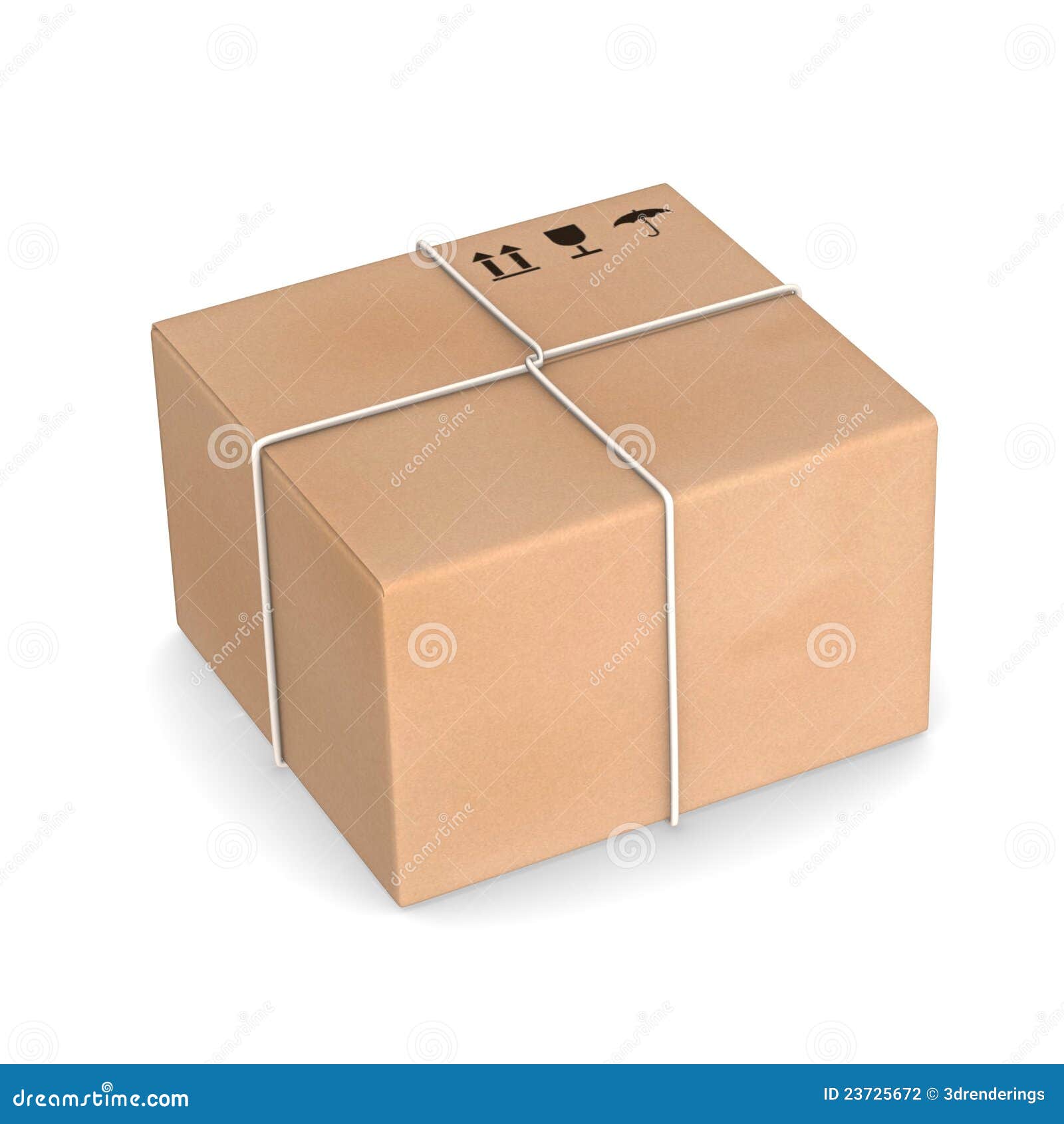 Paper package with string stock illustration. Illustration of render ...