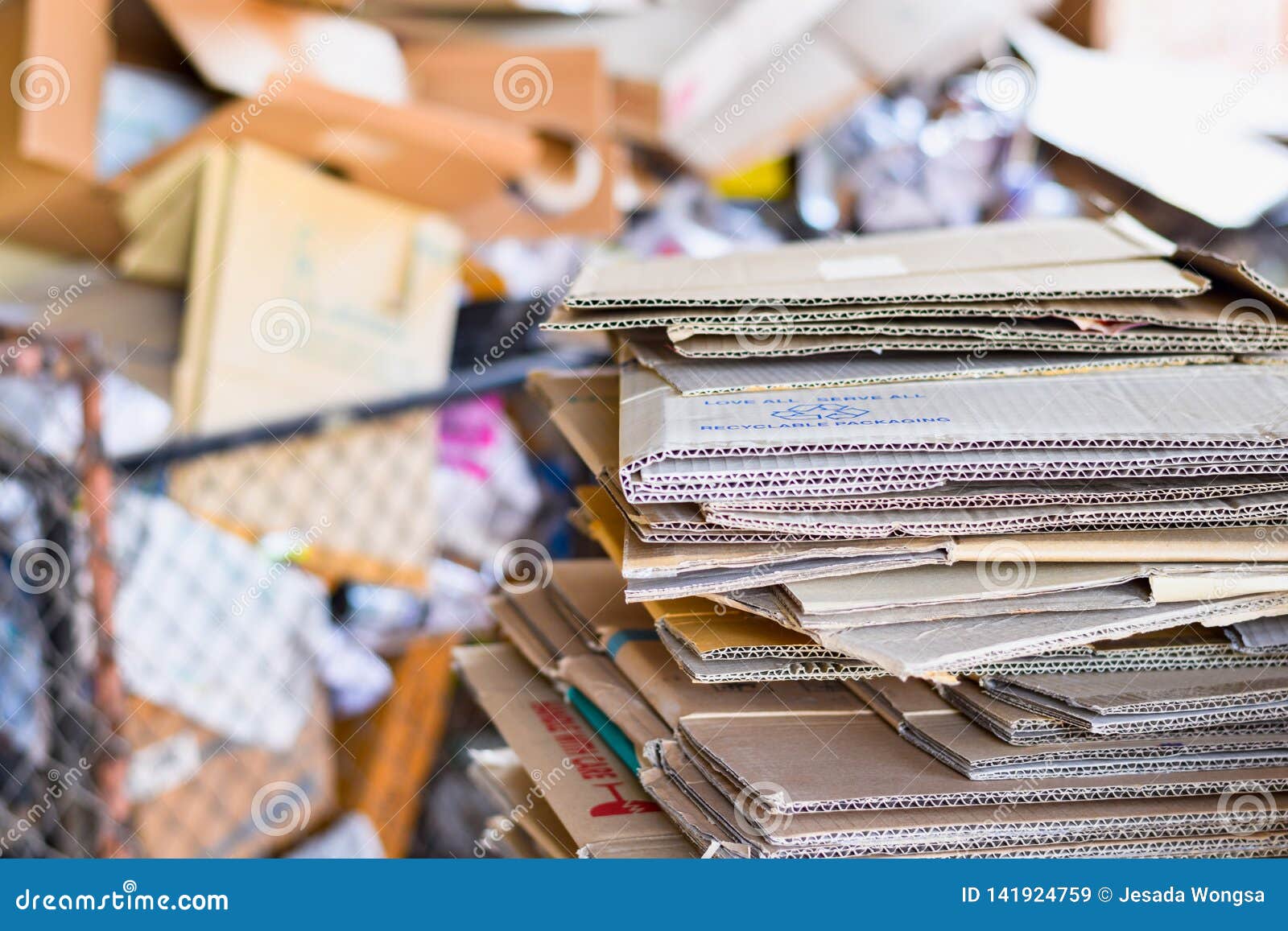 Paper Packed and Cardboard Corrugated Paper Ready To Recycle in Sorting ...