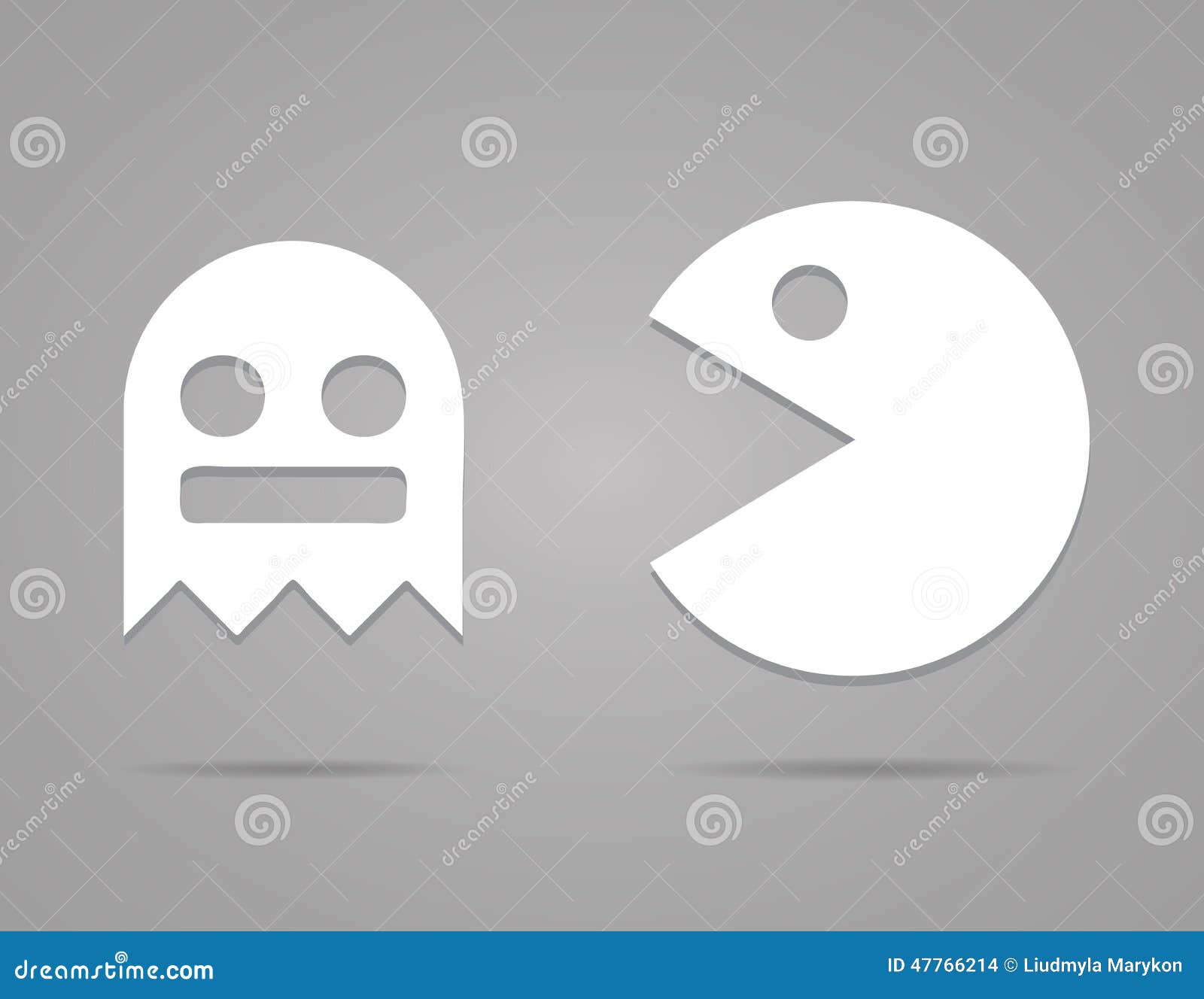 Paper Pacman, Ghosts, 8bit Retro Game Icons Set Editorial Stock Image ...
