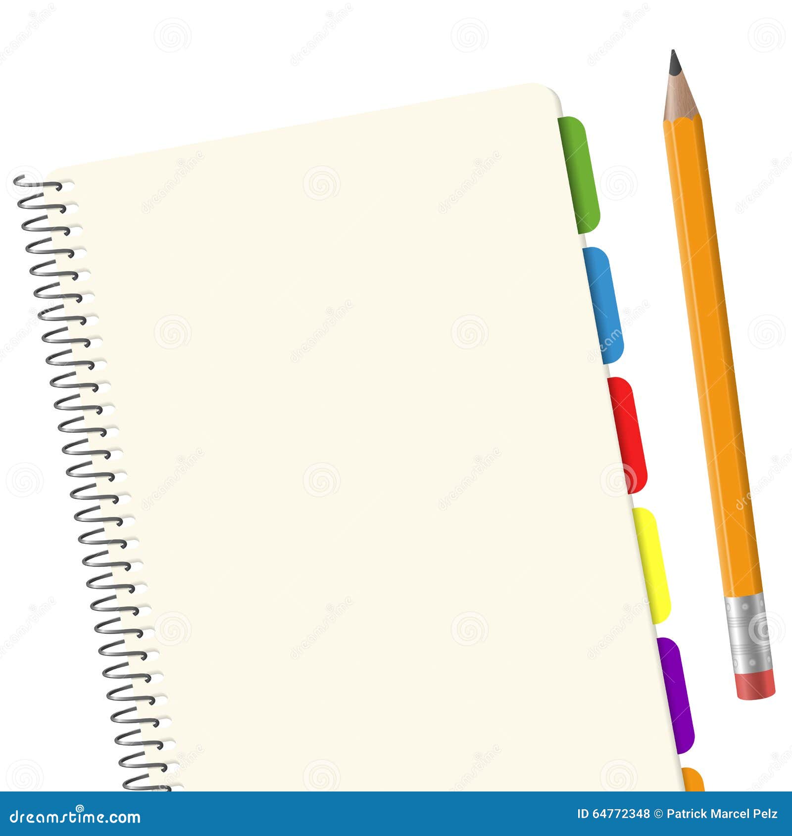 Paper pad with pencil stock vector. Illustration of budget - 64772348