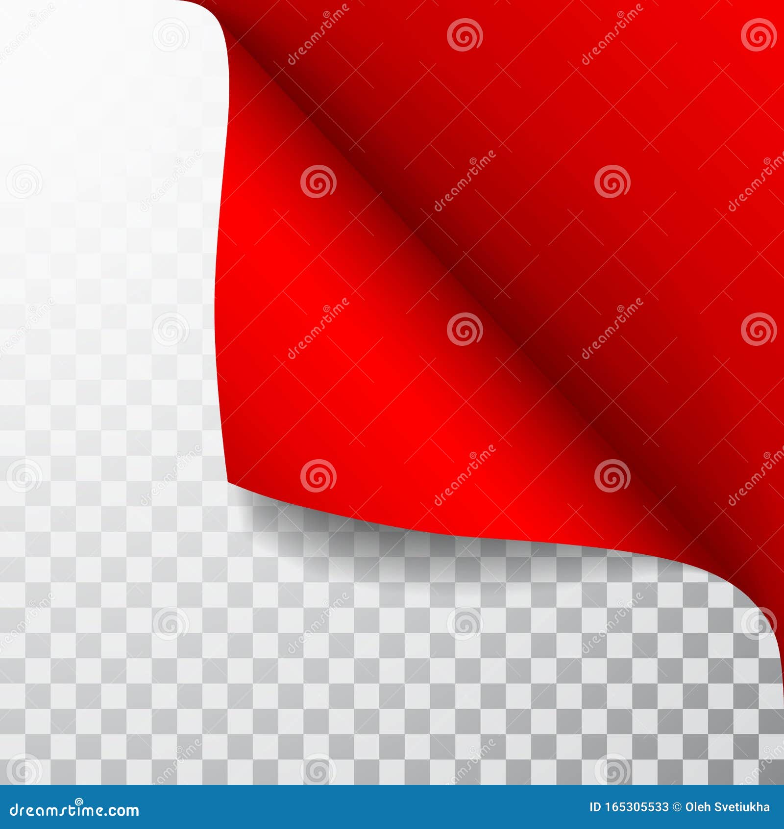 Paper Page with Curled Corner and Shadow. Template for Your Design. Set ...