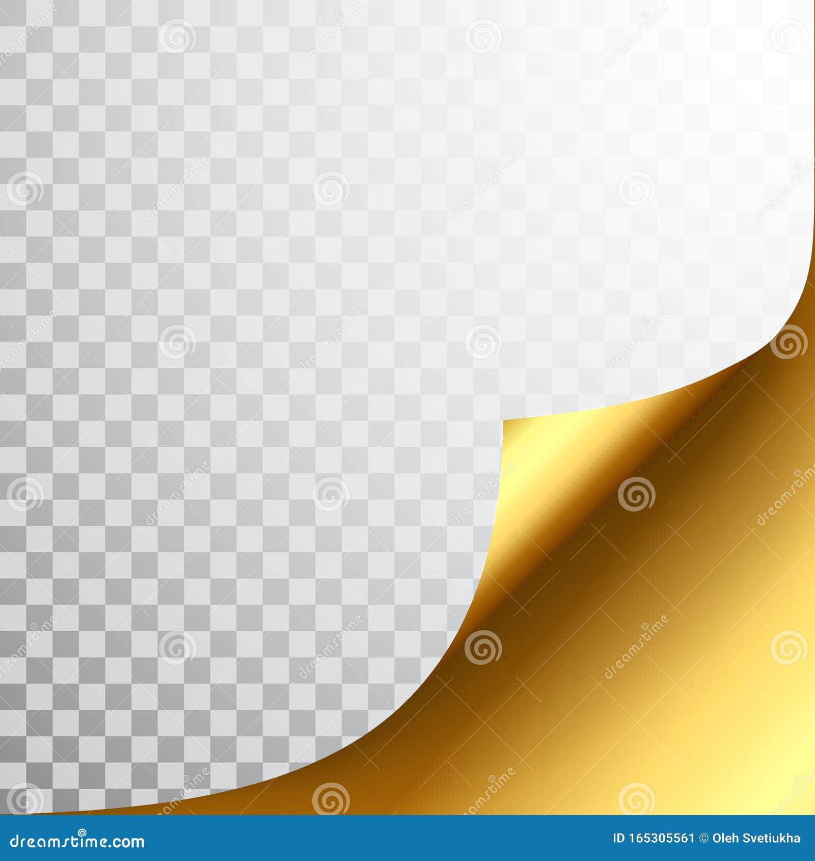 Paper Page with Curled Corner and Shadow. Template for Your Design. Set ...