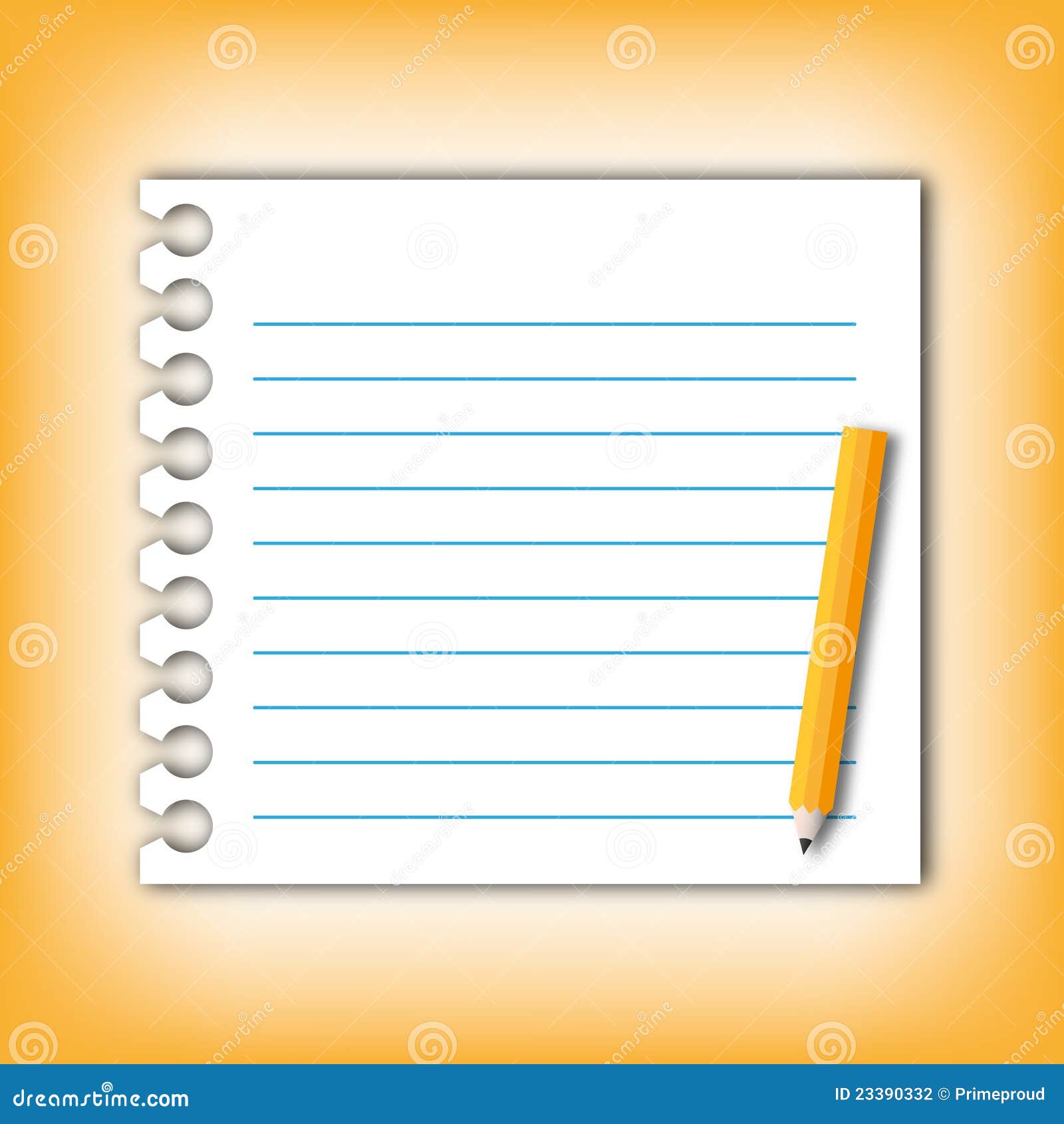 Paper Page on Orange Background. Stock Illustration - Illustration of ...