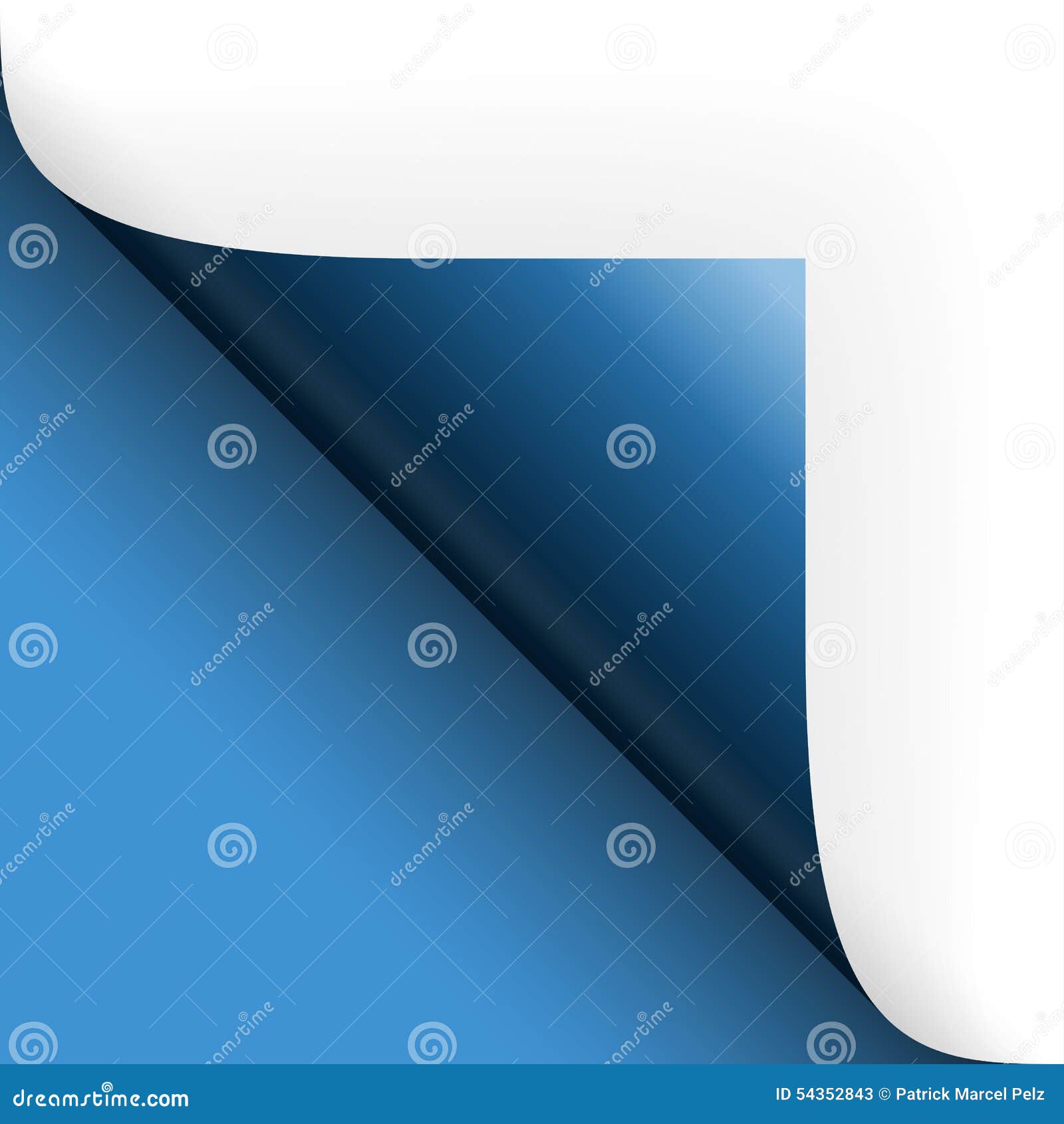 Paper / Page Turning Over Bottom Left Blue Stock Vector - Illustration ...