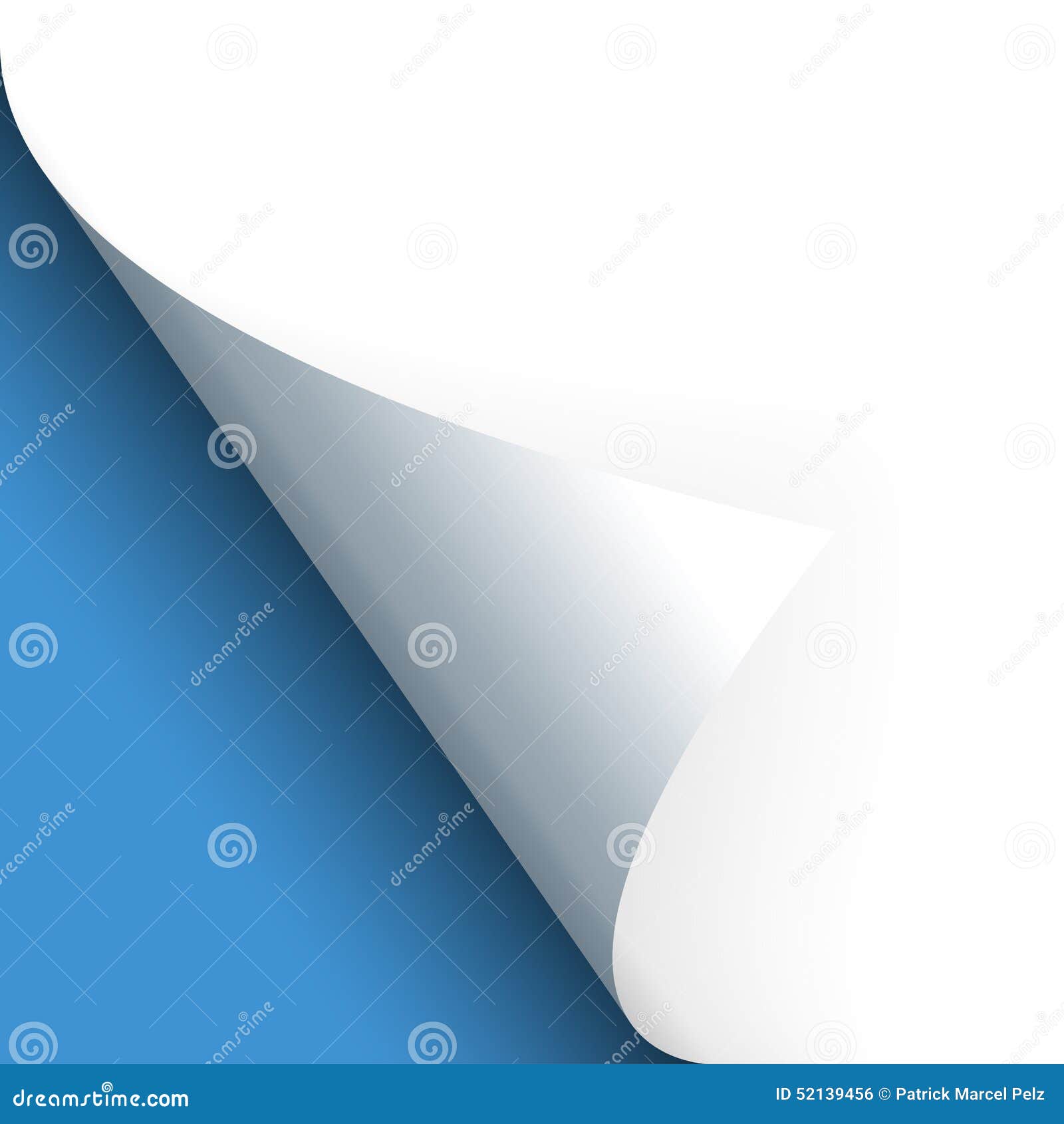 Paper / Page Turning Over Bottom Left Blue Stock Vector - Illustration ...
