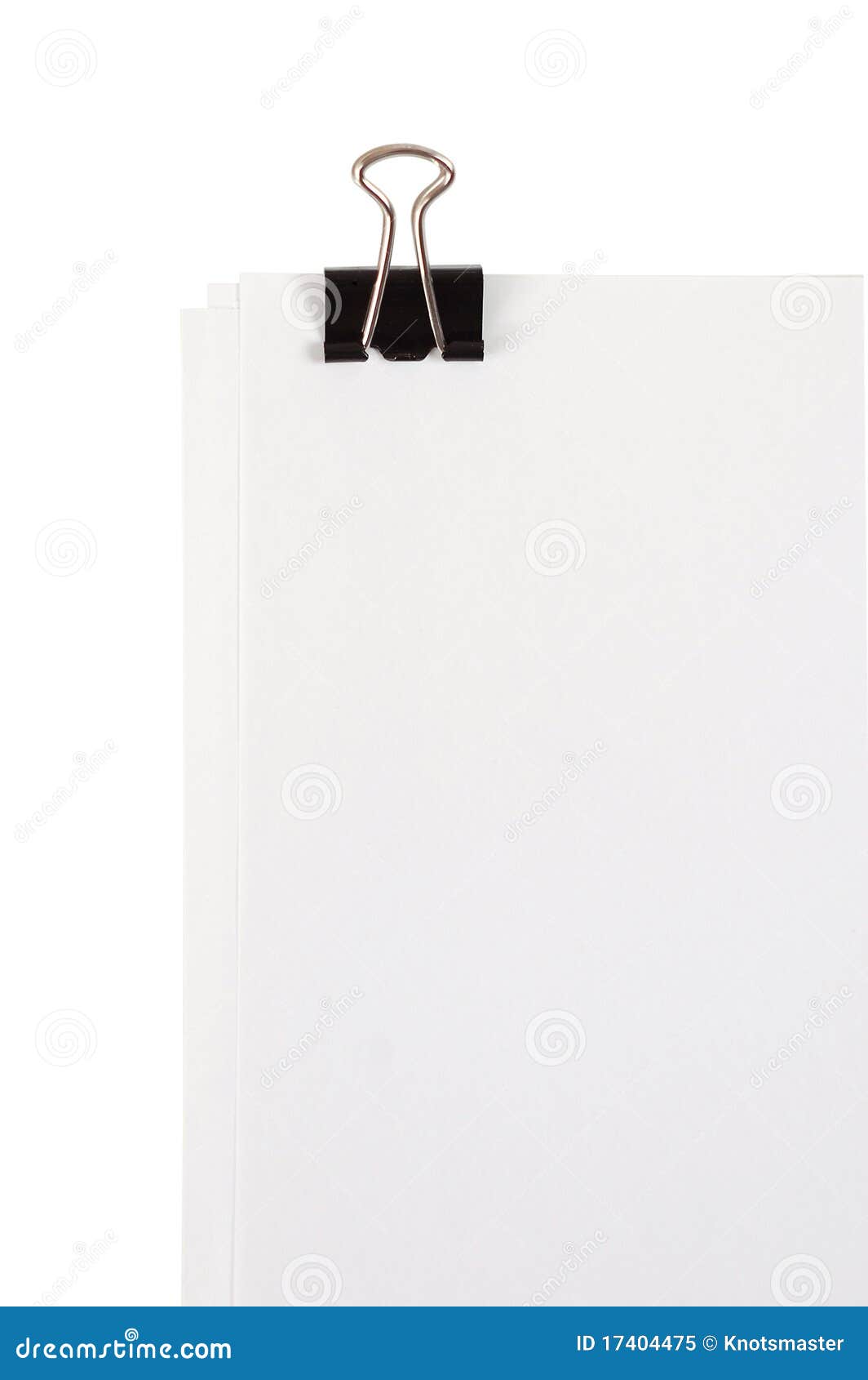 Paper with a paper clip stock image. Image of blank, attached - 17404475
